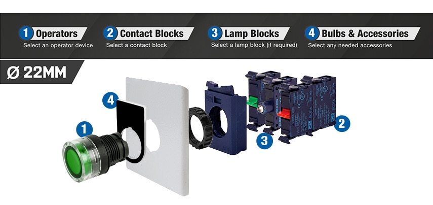 WEG 22mm Push Buttons & Indicator Lights | FactoryMation