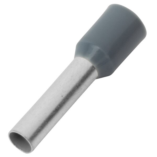 F1S1210-GY, Ferrule, Single wire, 12 AWG Wire Range, 10mm barrel length ...