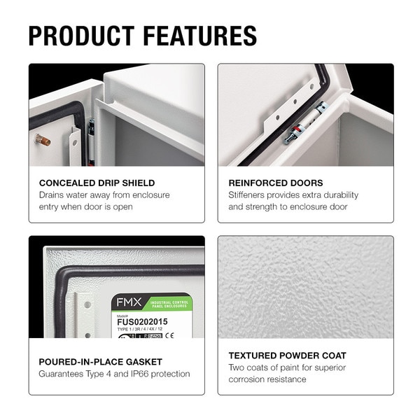 FUS0303015, Wall Mount Enclosure 12 x 12 x 6 | FactoryMation