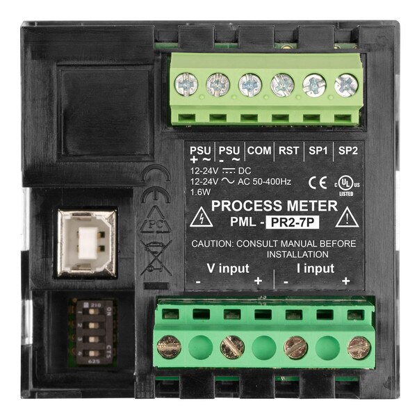 PML-PR2-7P, Process Meter, 12-24VDC Supply, 0-10VDC/0-50mA Signal IN ...